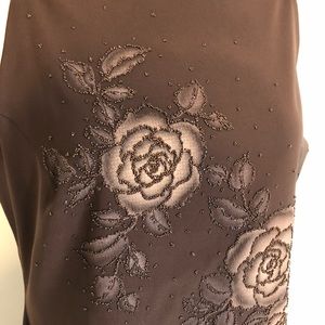 Vintage | Dresses | Vintage Cdc Brown Beaded Gown With Square Neckline ...